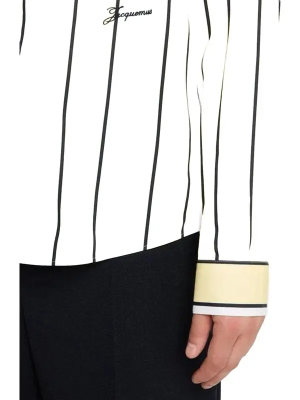 Jacquemus Apos;s Simon Stripe Cotton Sport Shirt - Navy