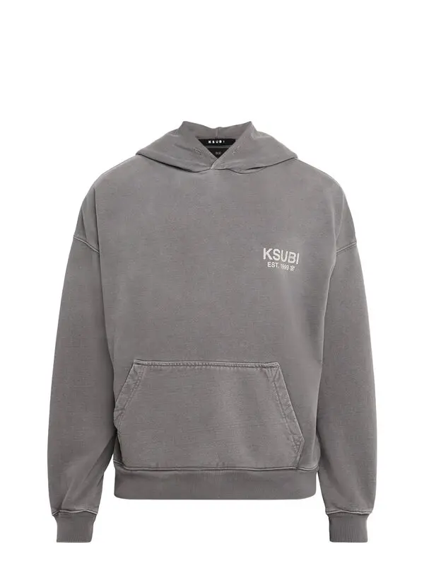 Ksubi Cotton Loopback Fleece Hoodie - Charcoal