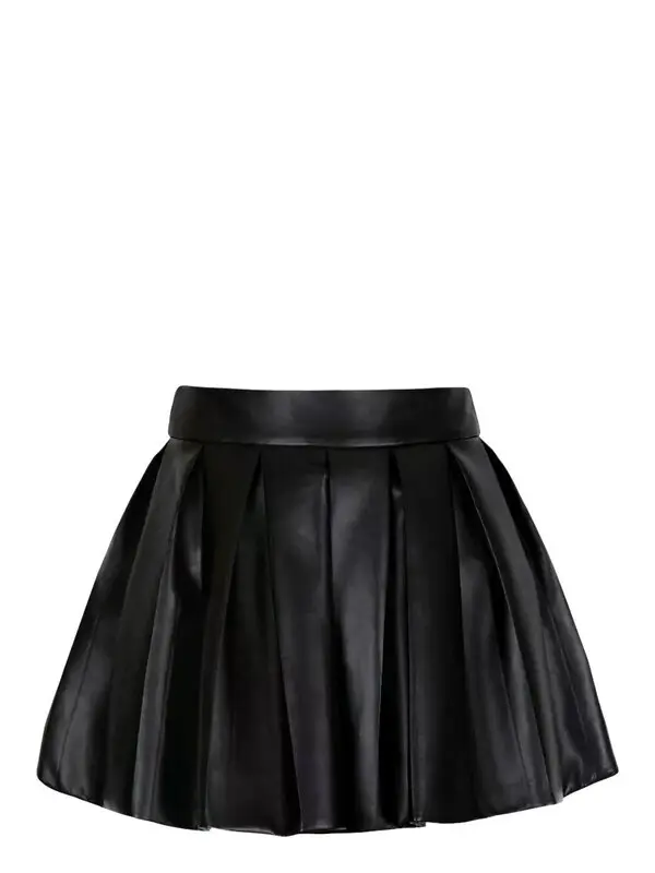 Balmain Faux-leather Pleated Mini Skirt - Black