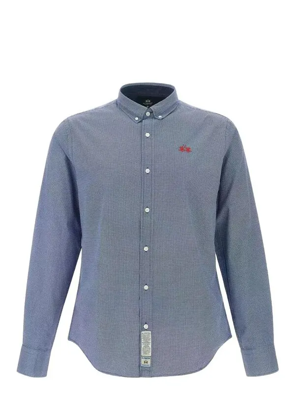 LA MARTINA Micro-dot-pattern Long-sleeves Shirt - Blue