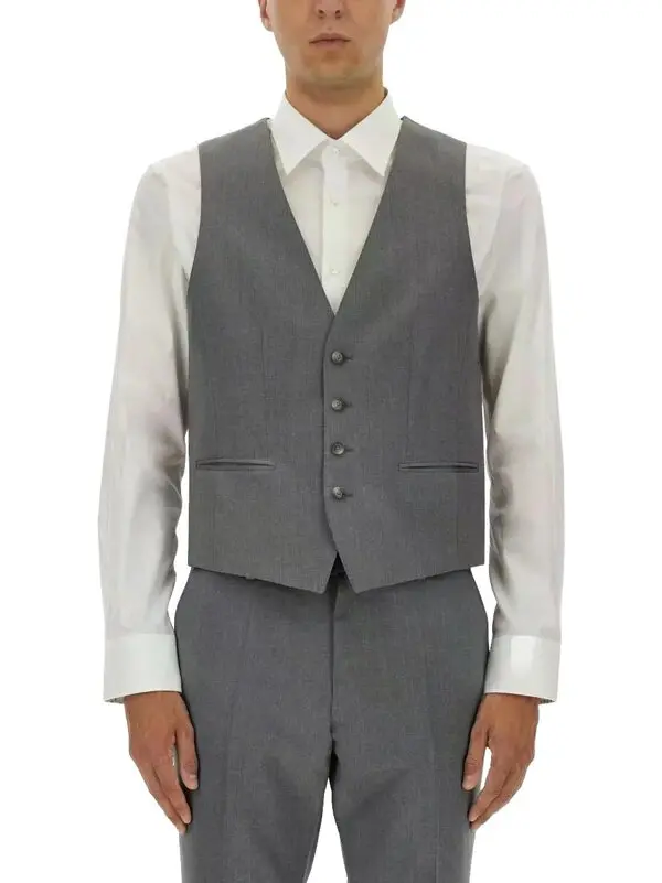 BOSS Buttoned Waistcoat - Grey