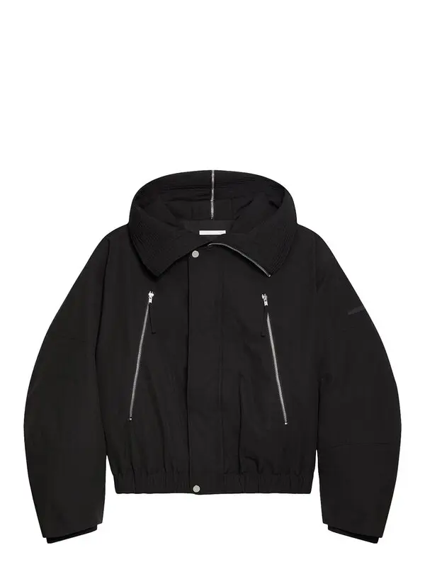 Helmut Lang Oversized Hooded Astro Bomber - Black