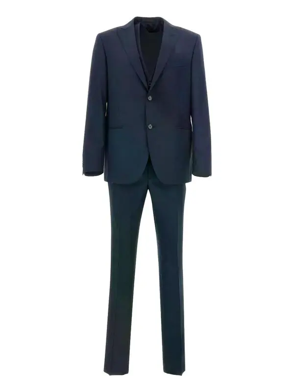 MARCHESANI Peak Lapel Three-piece Suit - Blue