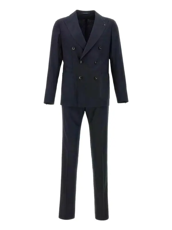 Tagliatore Peak-lapels Double-breasted Suit - Blue