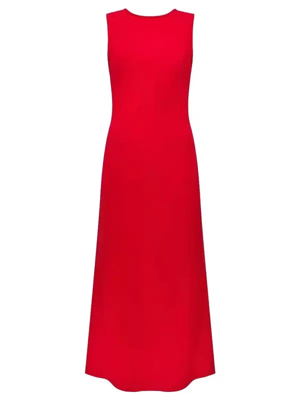 Another Tomorrow Cowl-back Midi Dress - Red