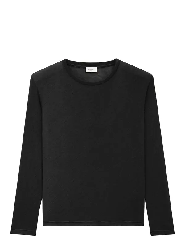Saint Laurent Cashmere-silk Long-sleeve T-shirt - Black