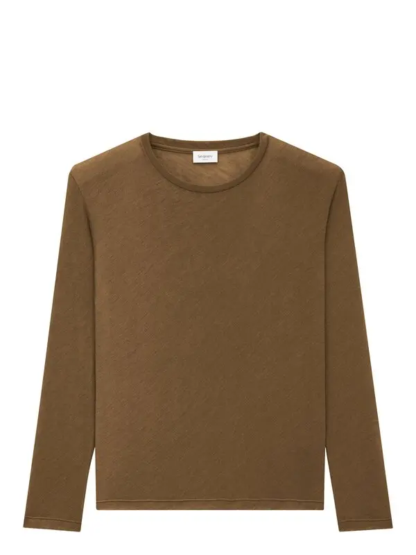 Saint Laurent Cashmere-silk Long-sleeve T-shirt - Grey