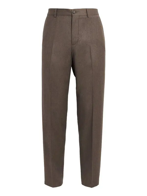 Pal Zileri Virgin Wool-cashmere Flat Front Trousers - Brown