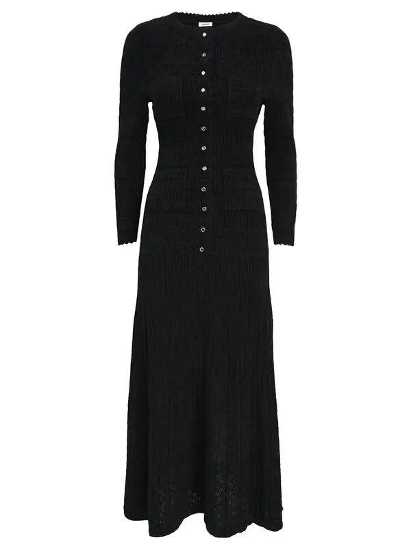 Sandro Knitted Long-sleeve Maxi Dress - Black