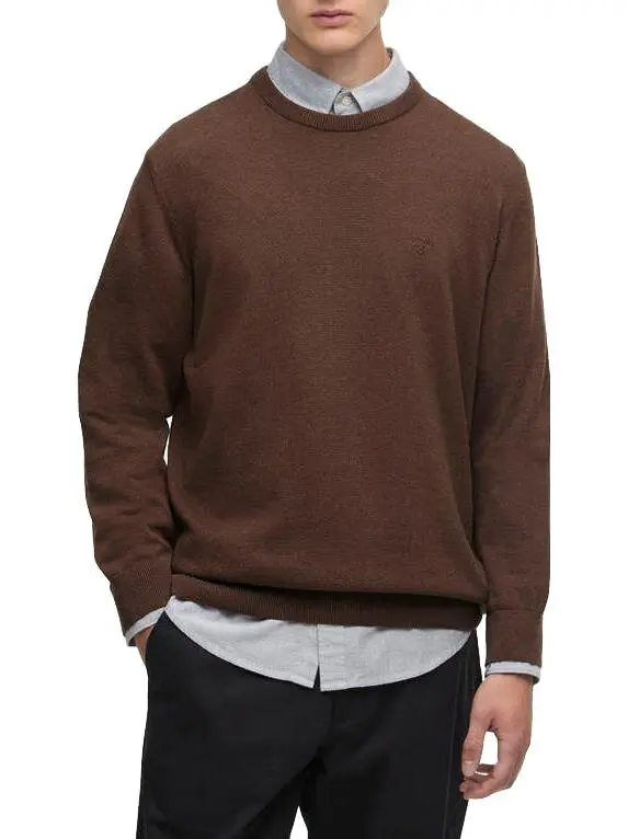 Barbour Solid Cotton Crewneck Sweater - Umber