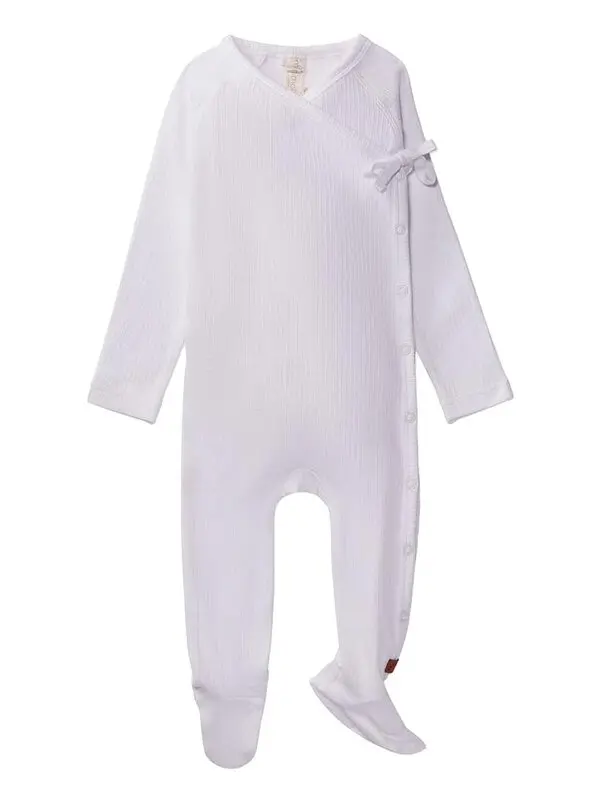 MINIMOI Solid Ribbed Footie - White