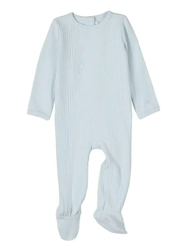 MINIMOI Baby Cotton Rich Pointelle Footie - Blue
