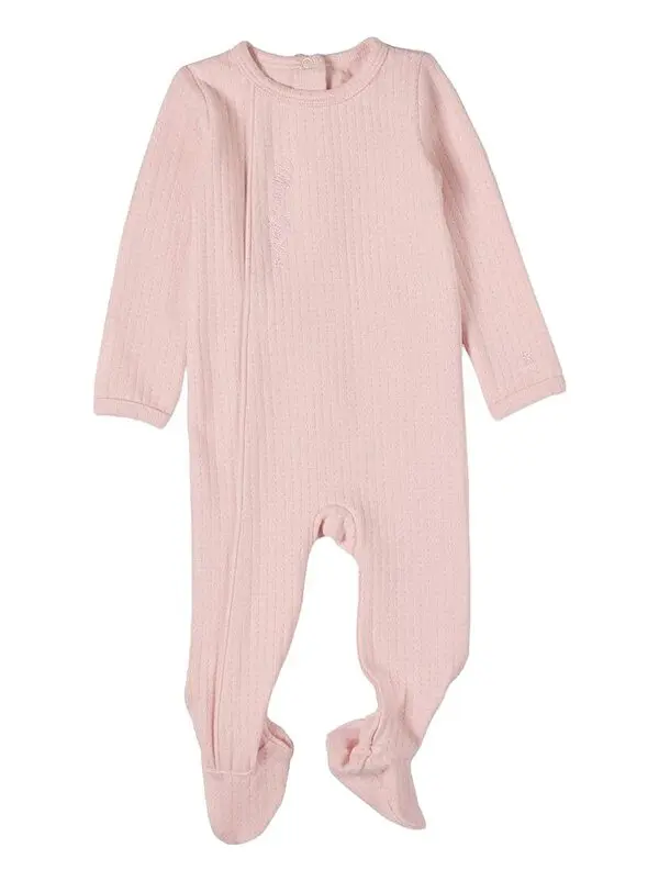 MINIMOI Baby Cotton Rich Pointelle Footie - Pink