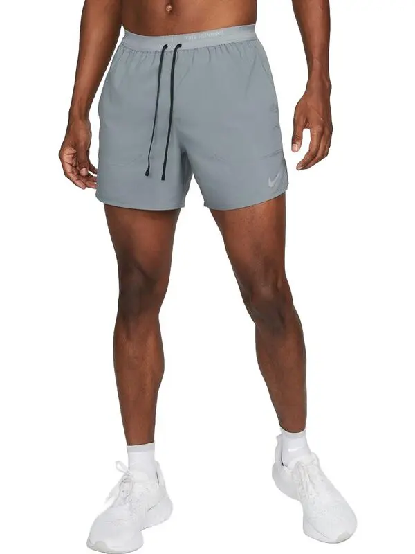 Nike Dri-fit Stride 5-inch Running Shorts - Grey/black/reflective Silver