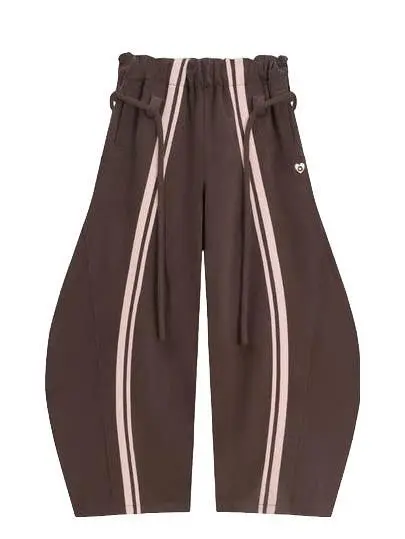 AELFRIC EDEN Striped Barrel Sweatpants - Brown