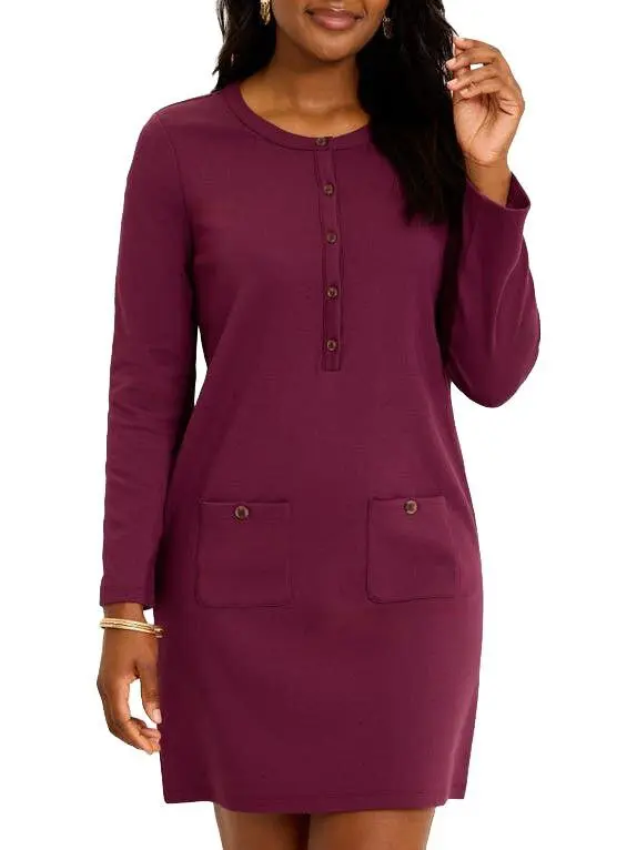 Tommy Bahama Long Sleeve Knit Mini Dress - Grape Wine