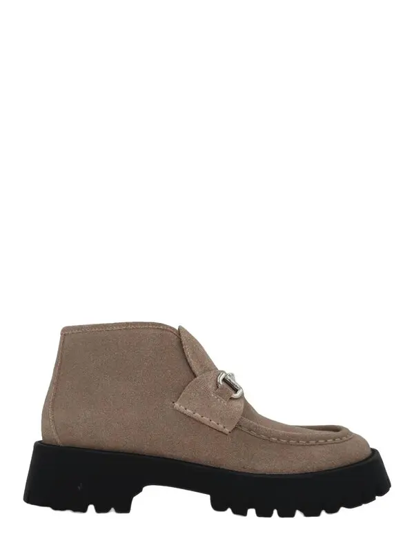 AMIE RAFA Horsebit Lug-sole Ankle Boots - Taupe
