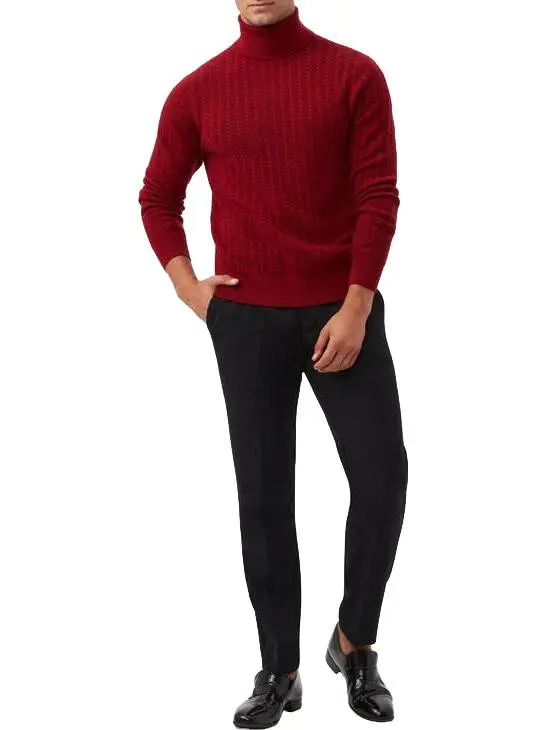 Mr Turk Woodrow Textured Knit Turtleneck - Vixen Red
