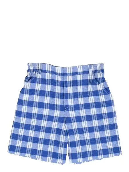 FLORENCE EISEMAN Plaid Seersucker Short - Blue /white