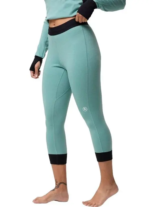 BACKCOUNTRY Cedars Rws Merino Midweight 3/4 Baselayer Bottom - Oil Blue/black