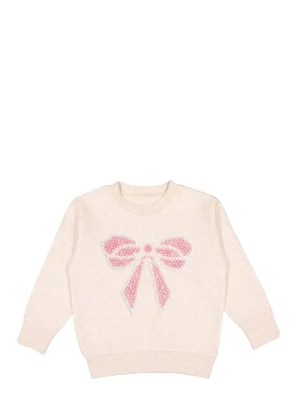 SWEET WINK Pearl Bow Patch Sweatshirt - Natural