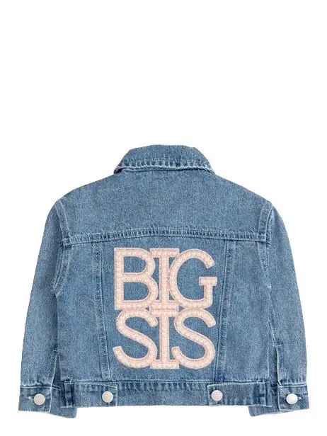 SWEET WINK Big Sis Pearl Patch Jacket - Denim