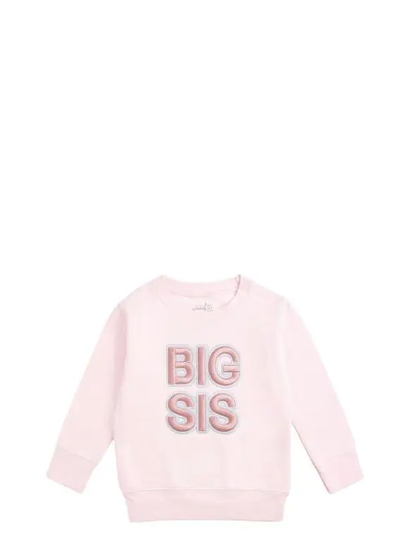 SWEET WINK Big Sis Embroidered Patch Sweatshirt - Ballet Pink