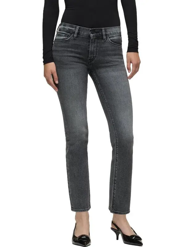 Hudson Jeans Nico Mid-rise Straight Ankle Jean - Black Vortex