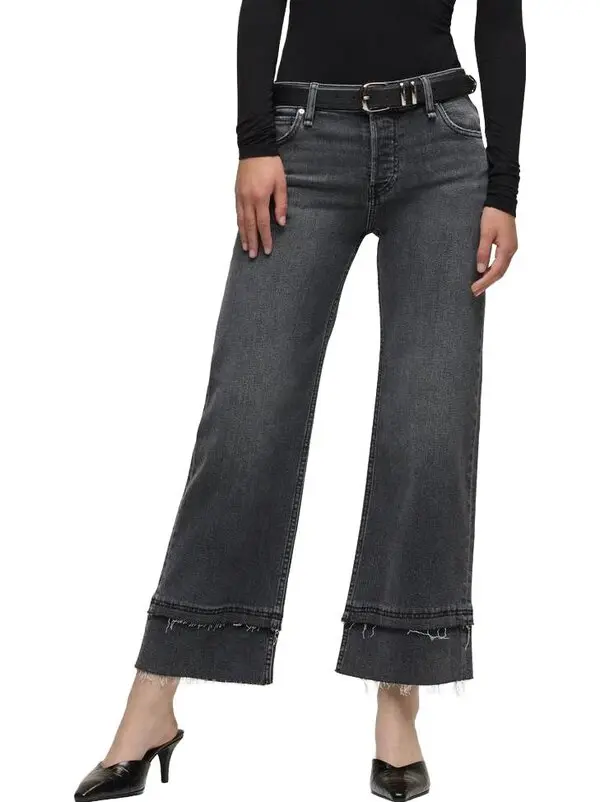 Hudson Jeans Rosie High-rise Wide Leg Ankle Jean - Asphalt