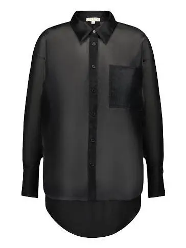 SAEMDI Oversized Organza Shirt - Black