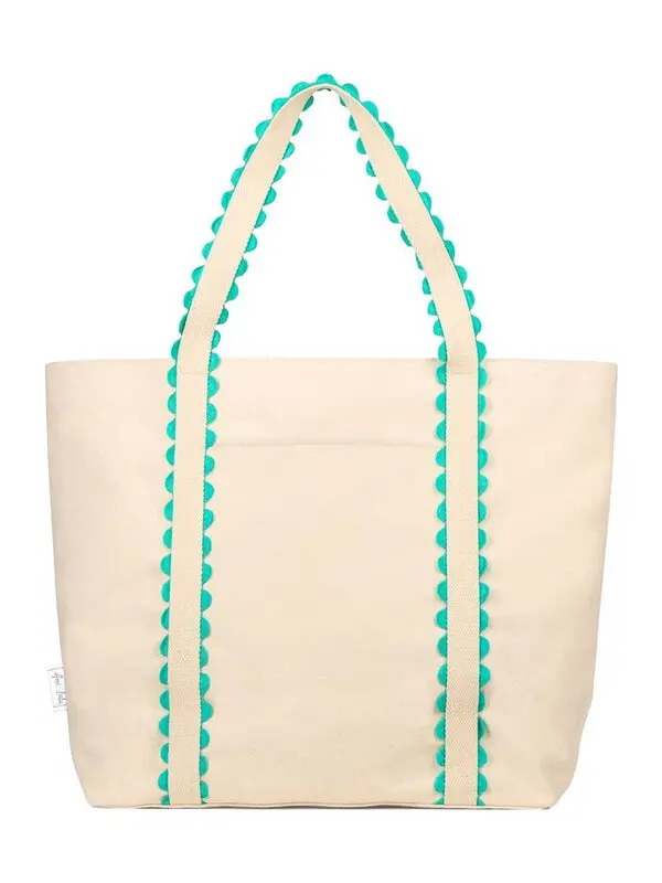 AME & LULU Canvas Beach Tote - Teal