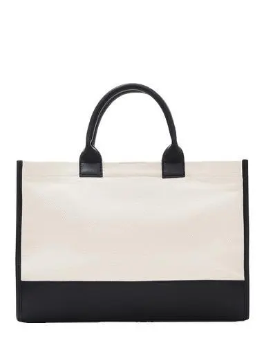 ANINE BING Lara Tote - Natural Canvas/black