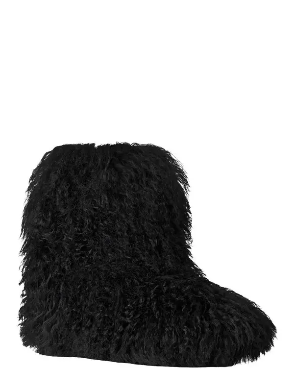 UGG Classic Short Fluff Momma Genuine Shearling Bootie - Black