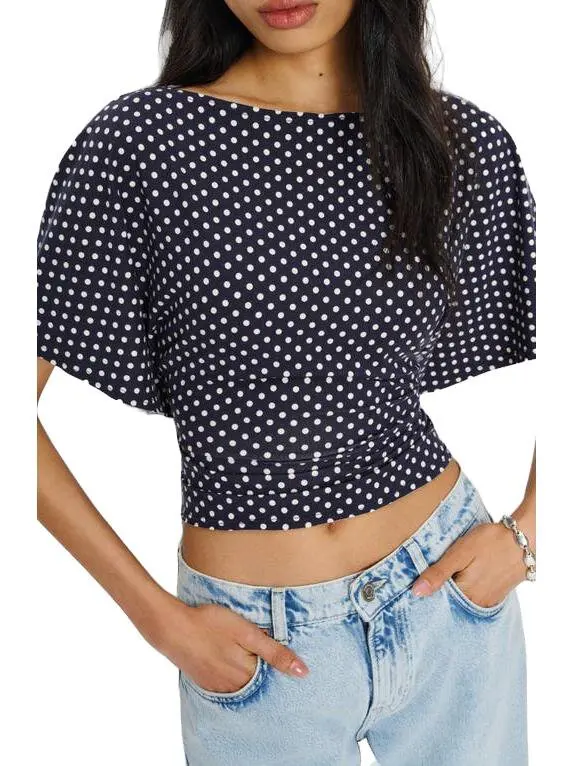 REFORMATION Knit Top With Back Tie Sash - Dream Dot
