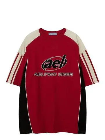 AELFRIC EDEN Color Block Speedway Tee - Red