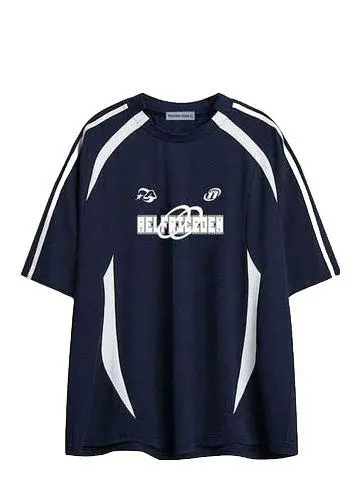 AELFRIC EDEN Contrast Stripe Soccer Jersey - Navy Blue
