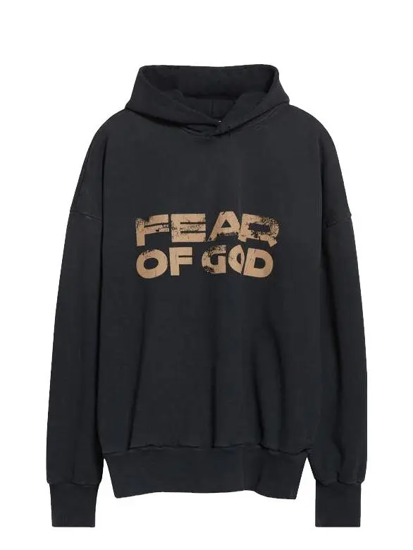Fear Of God Logo Graphic Hoodie - Black Black