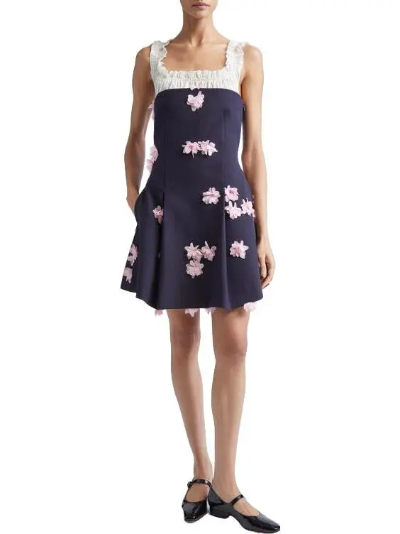 Stine Goya Floral Appliqué Fit & Flare Cocktail Dress - Pink Petunia