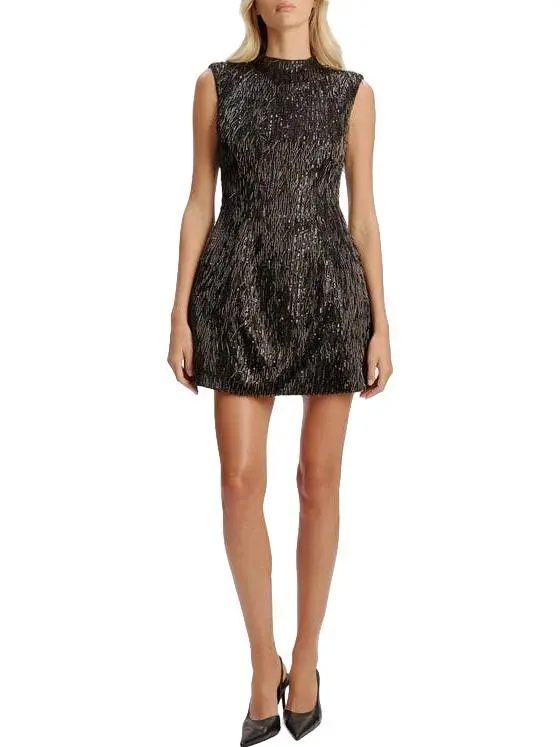 Bardot Christa Beaded Sleeveless Mini Dress - Black