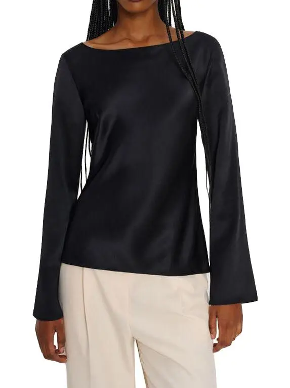 REFORMATION Marlow Silk Top - Black