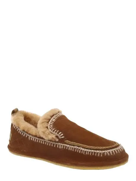 LAIDBACK LONDON Jude Shearling Slipper - Nutmeg Suede/wheat