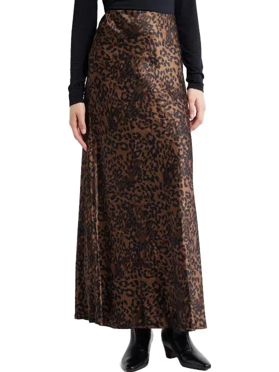 Rails Romina Satin Maxi Skirt - Ginger Spotted