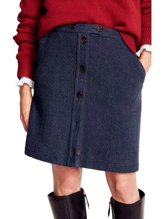Boden Cecelia Textured Knit Skirt - Navy
