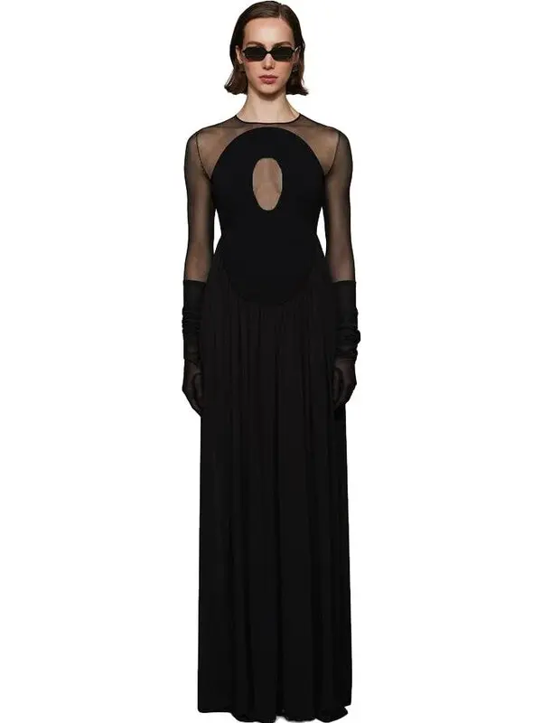 ET OCHS Suri Knit Combo Gown - Black