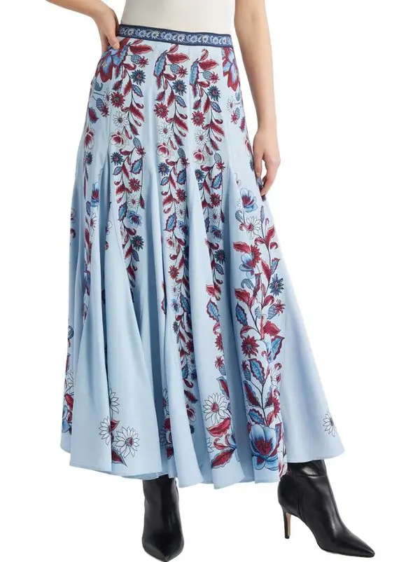 Farm Rio Marcelle Soft Maxi Skirt - Blue