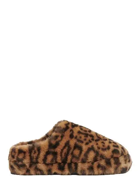 Apparis Misha Printed Faux Fur Slippers - Leopard