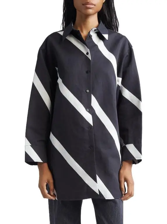 Marimekko Heitto Basso Cotton & Linen Shirt - Black Off White