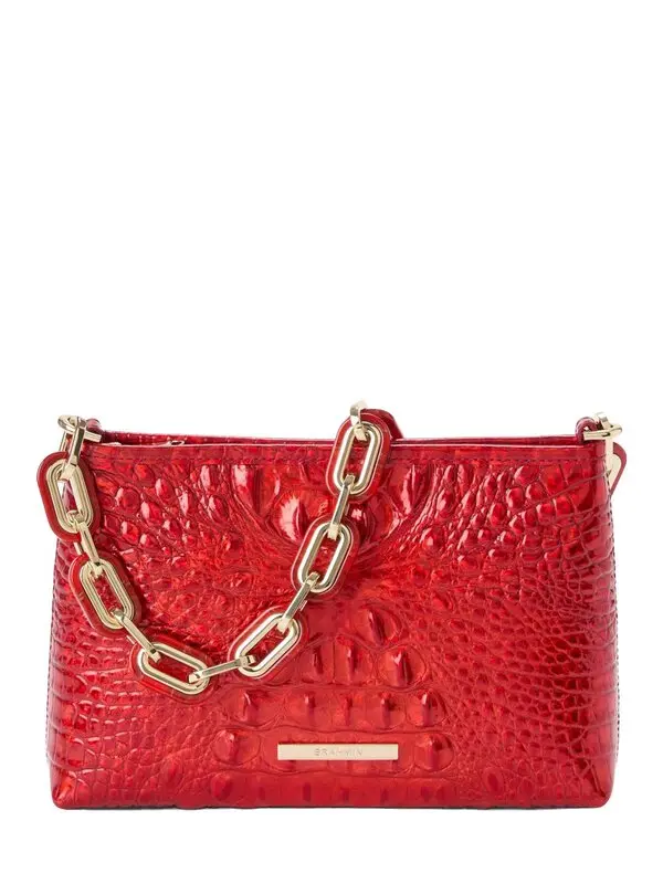 Brahmin Croc-embossed Leather Shoulder Bag - Red Opal Melbourne