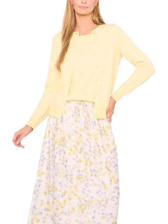 Halogen Tank And Cardigan Set - Soft Yellow