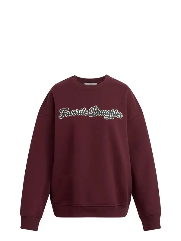 FAVORITE DAUGHTER The Varsity Sweatshirt - Burgundy/navy